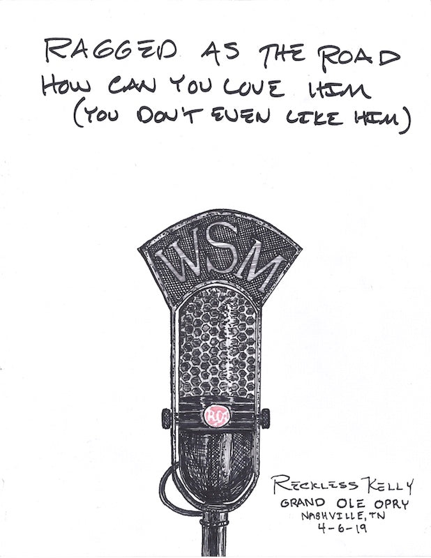 Hand-Drawn Set Lists – Reckless Kelly